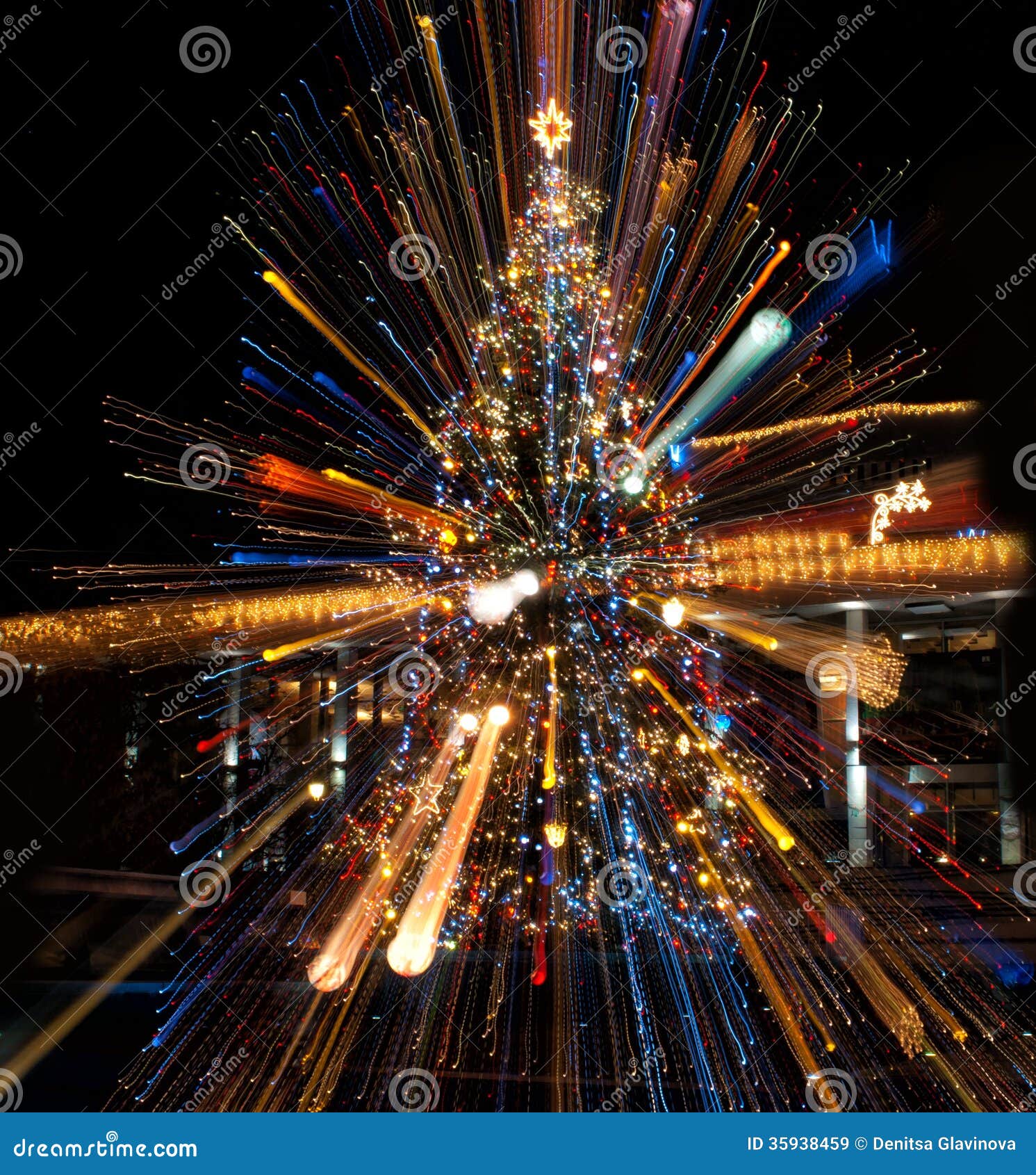 Christmas Tree with Light Effect Stock Image - Image of tree, holidays ...