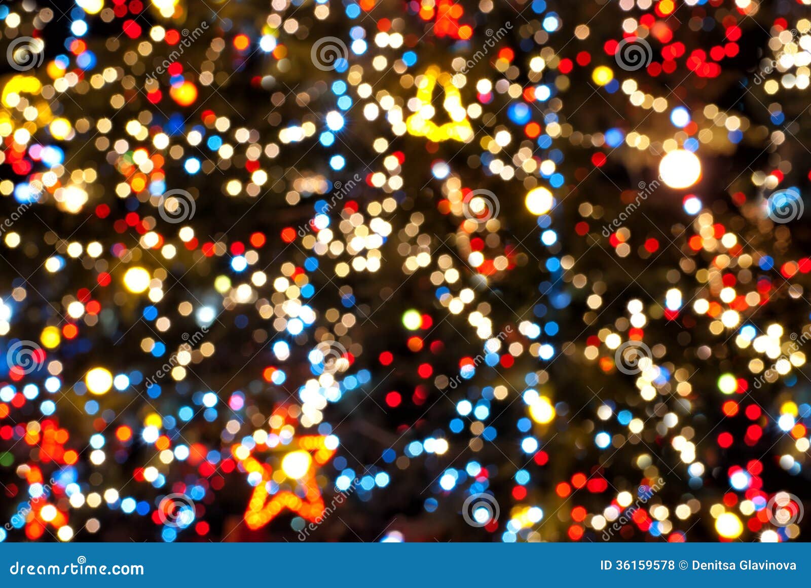 Christmas Tree with Light Effect Stock Illustration - Illustration of ...