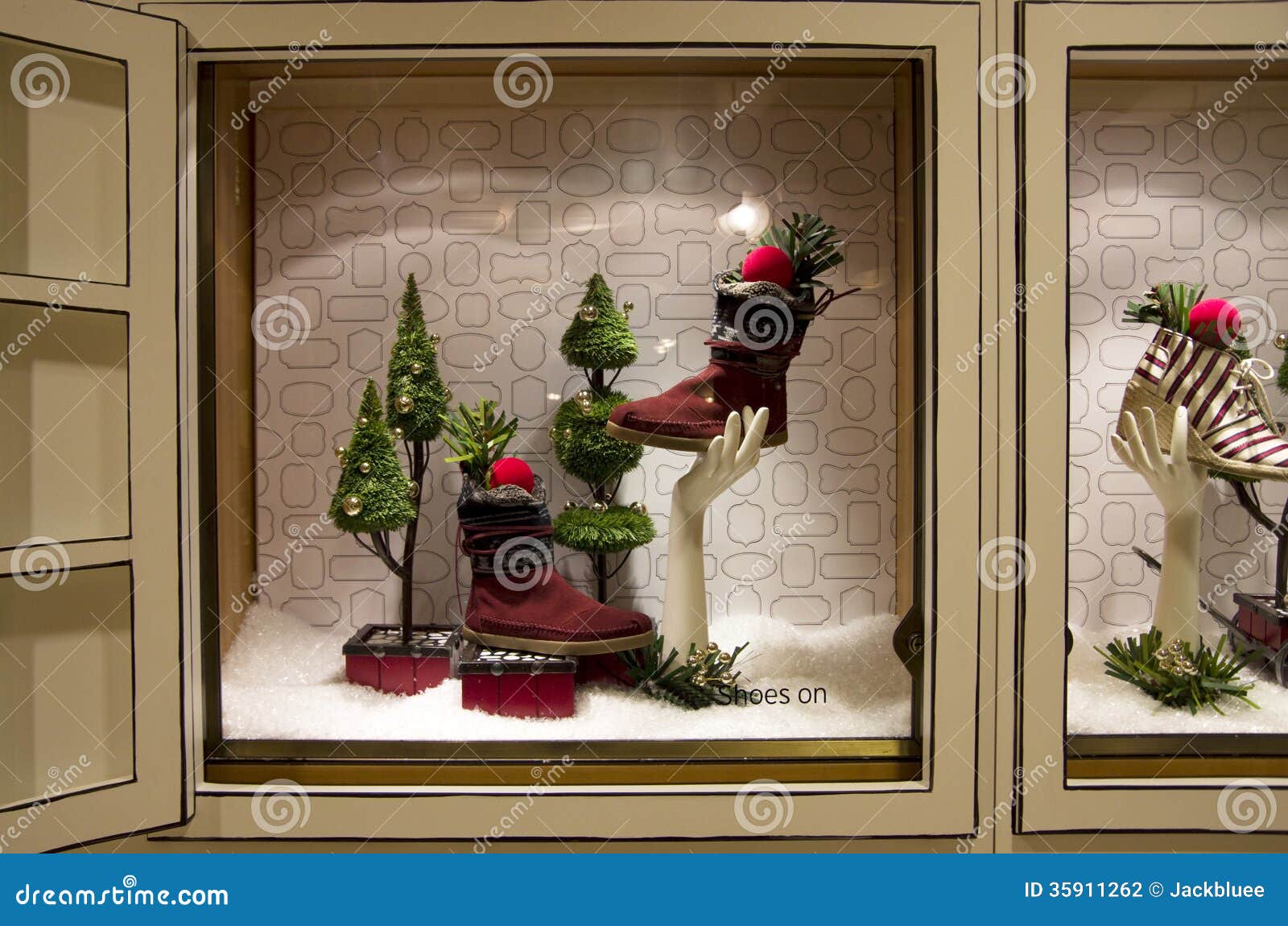 Christmas Tree Lights Department Store Stock Photo - Image of interior ...