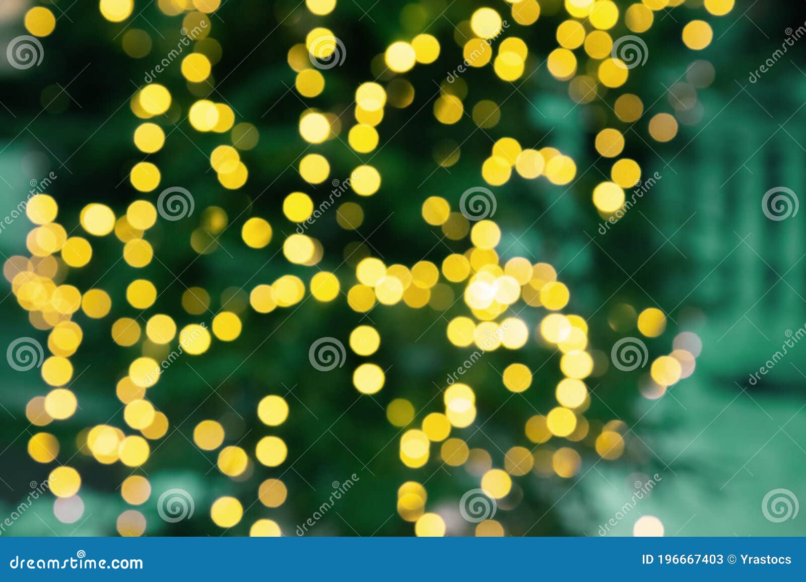 Christmas Tree Lights. New Year Background with Bright Yellow Glitters ...