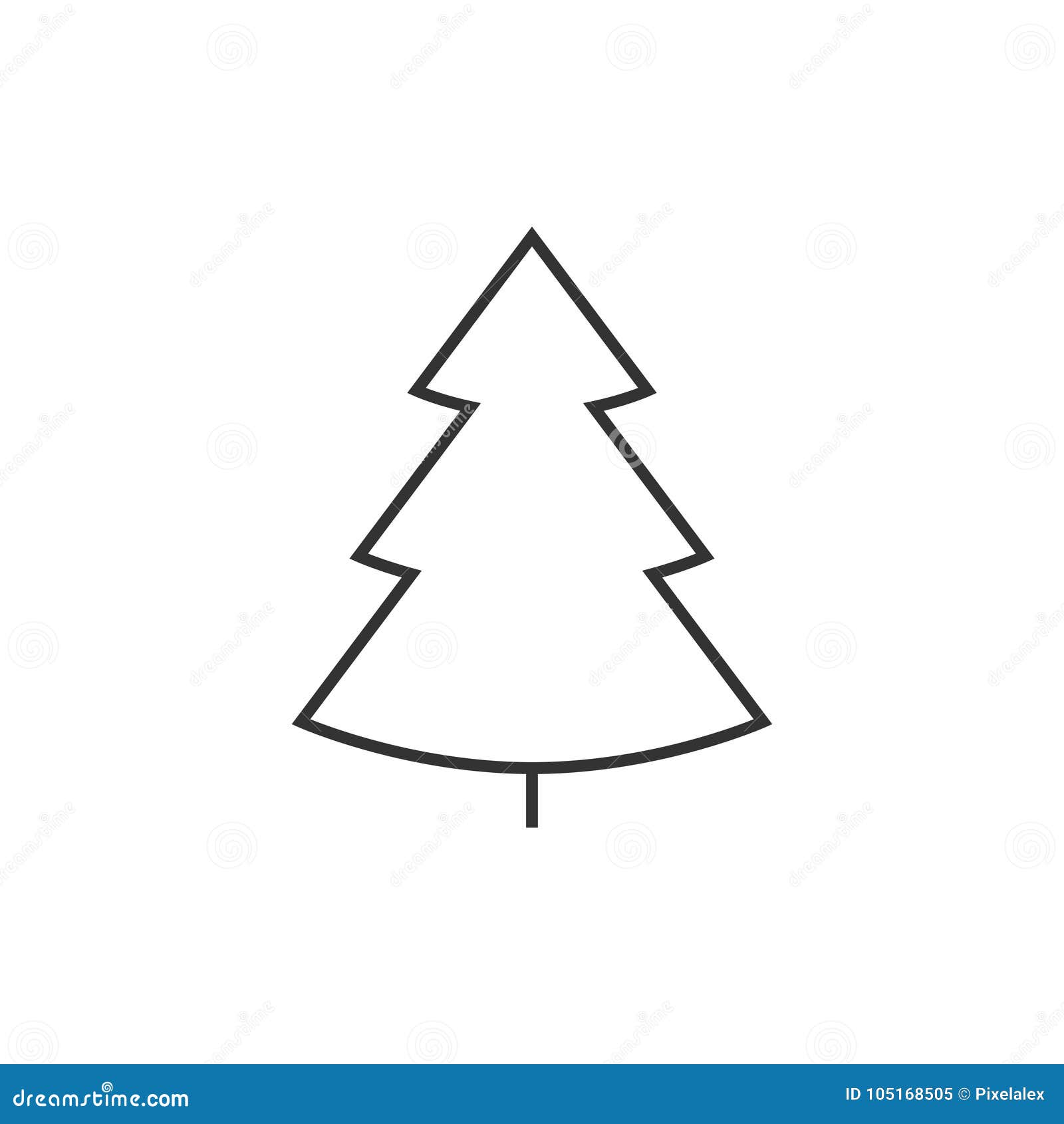 Christmas tree line icon stock vector. Illustration of composition ...