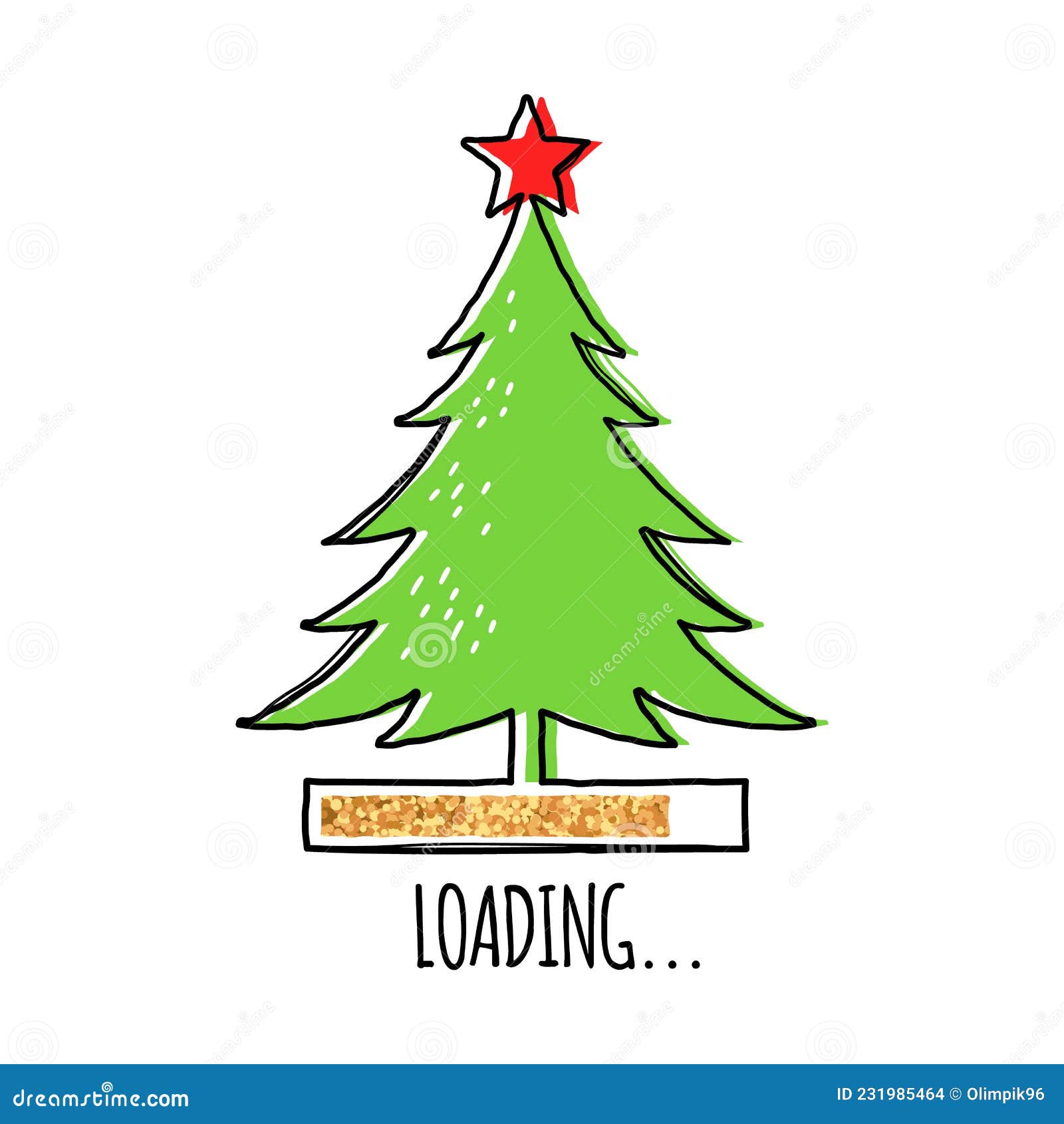 Christmas tree loading bar stock vector. Illustration of tree - 231985464