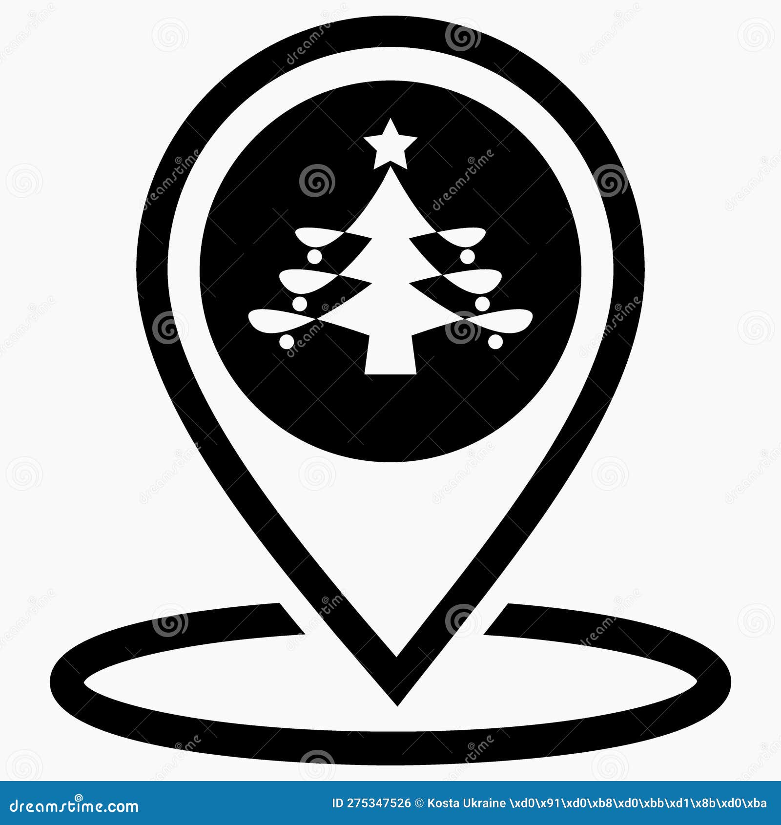 Christmas Tree Location Icon Stock Vector - Illustration of celebration ...