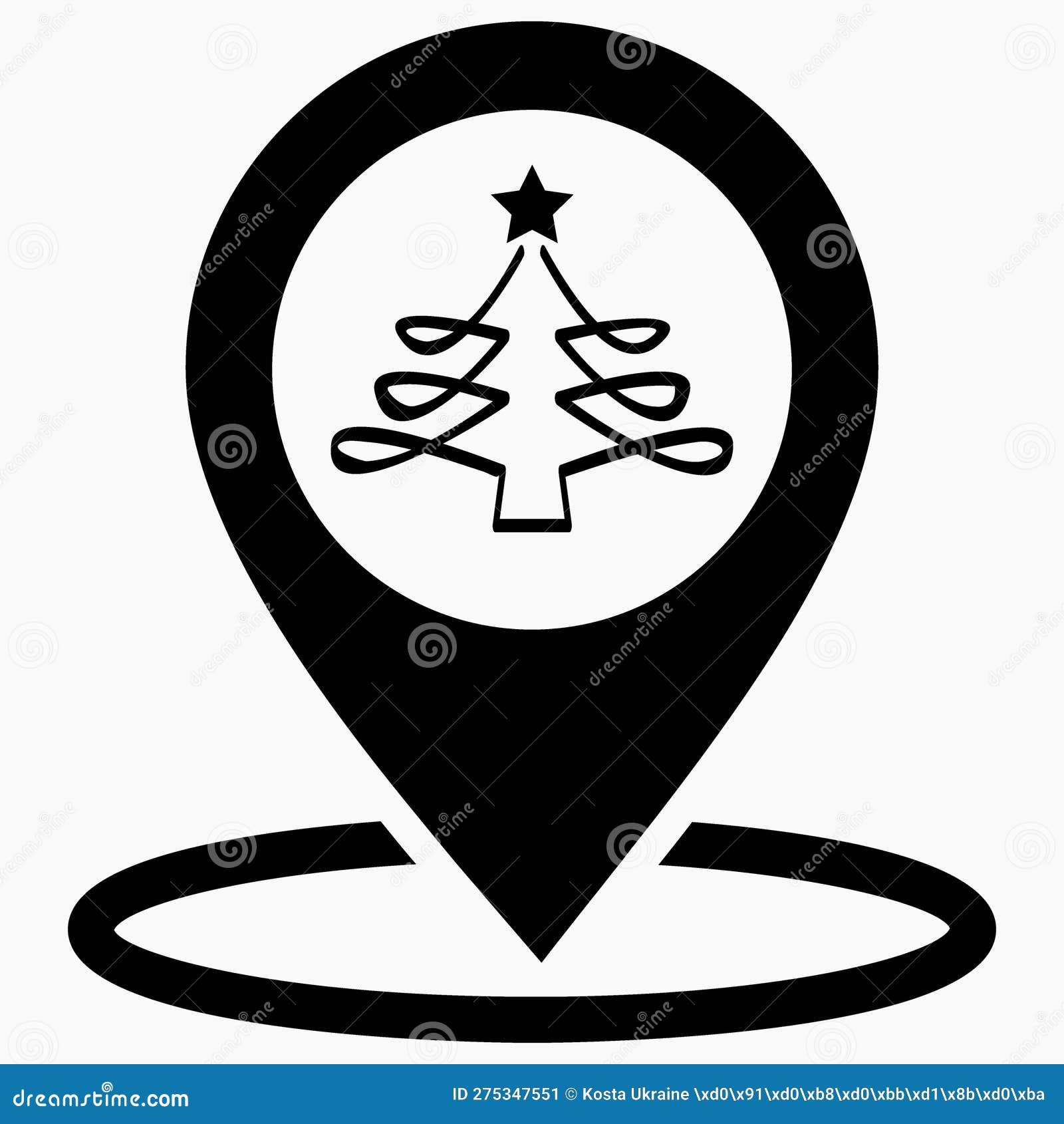 Christmas Tree Location Icon Stock Vector - Illustration of forest ...