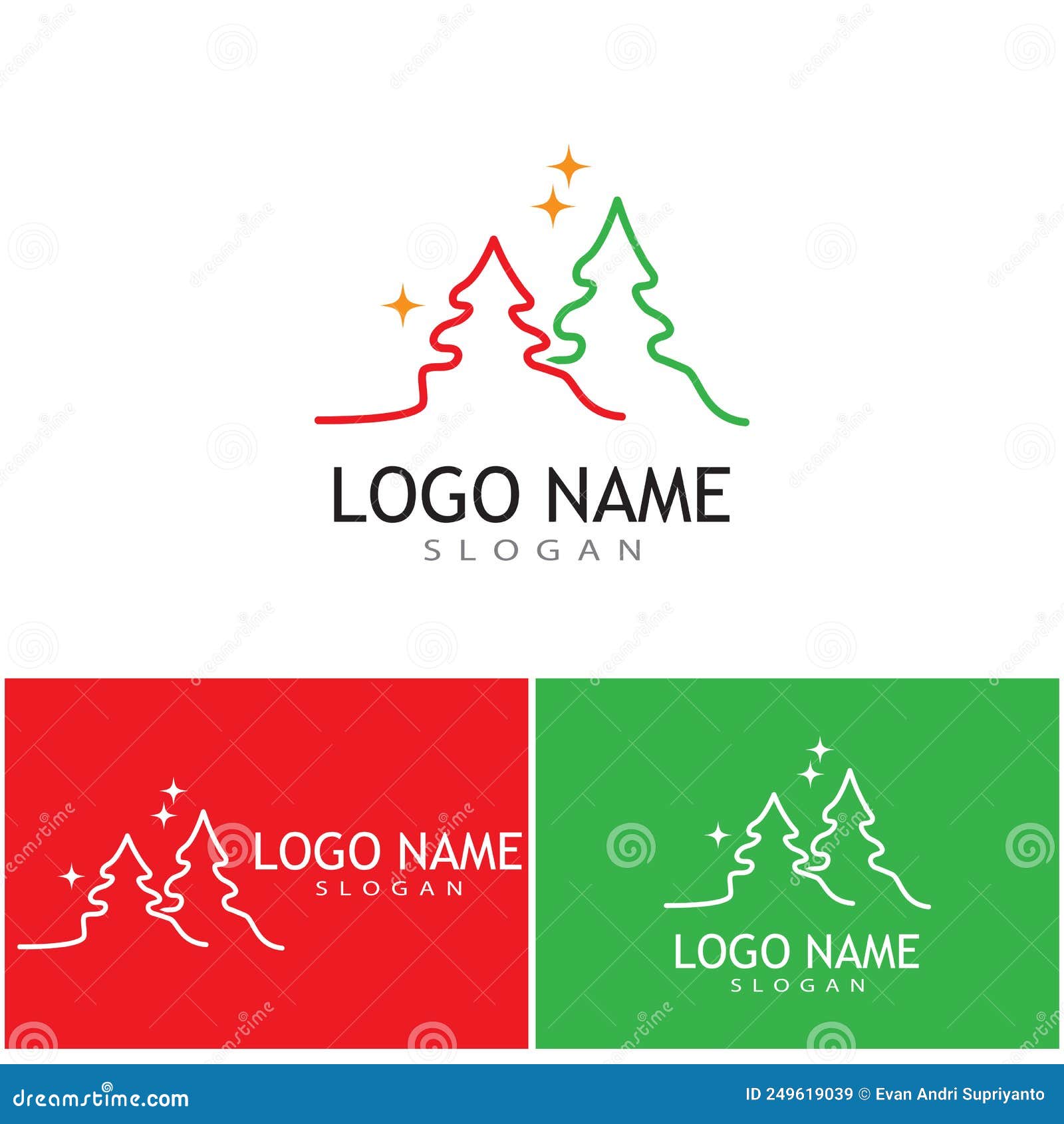 Christmas Tree Logo Template Vector Symbol Nature Stock Vector ...