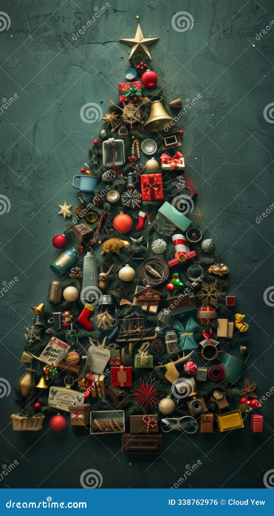 Christmas Tree Made from an Array of Unexpected Stock Illustration ...