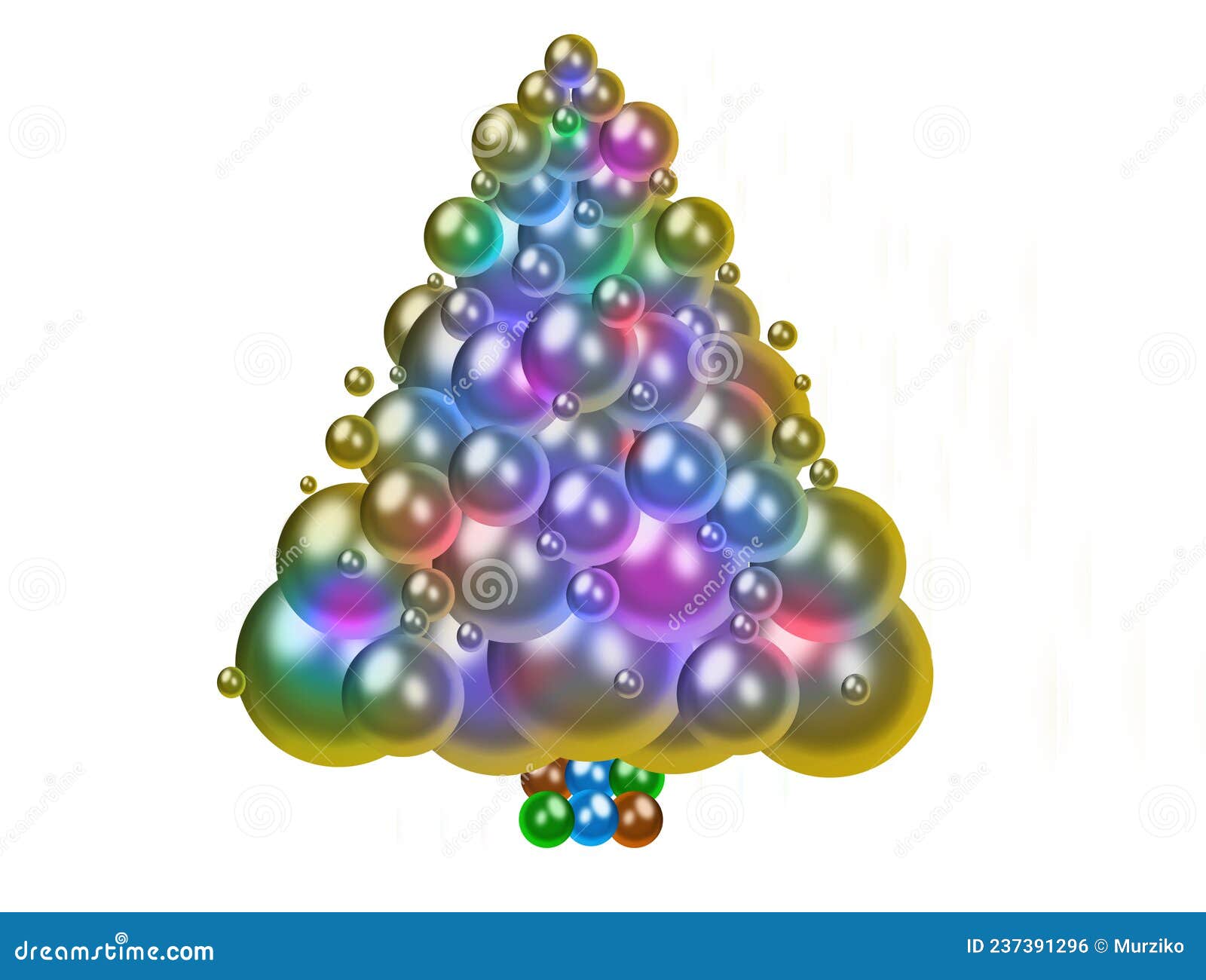 Christmas Tree Made of Bubbles Stock Illustration - Illustration of ...