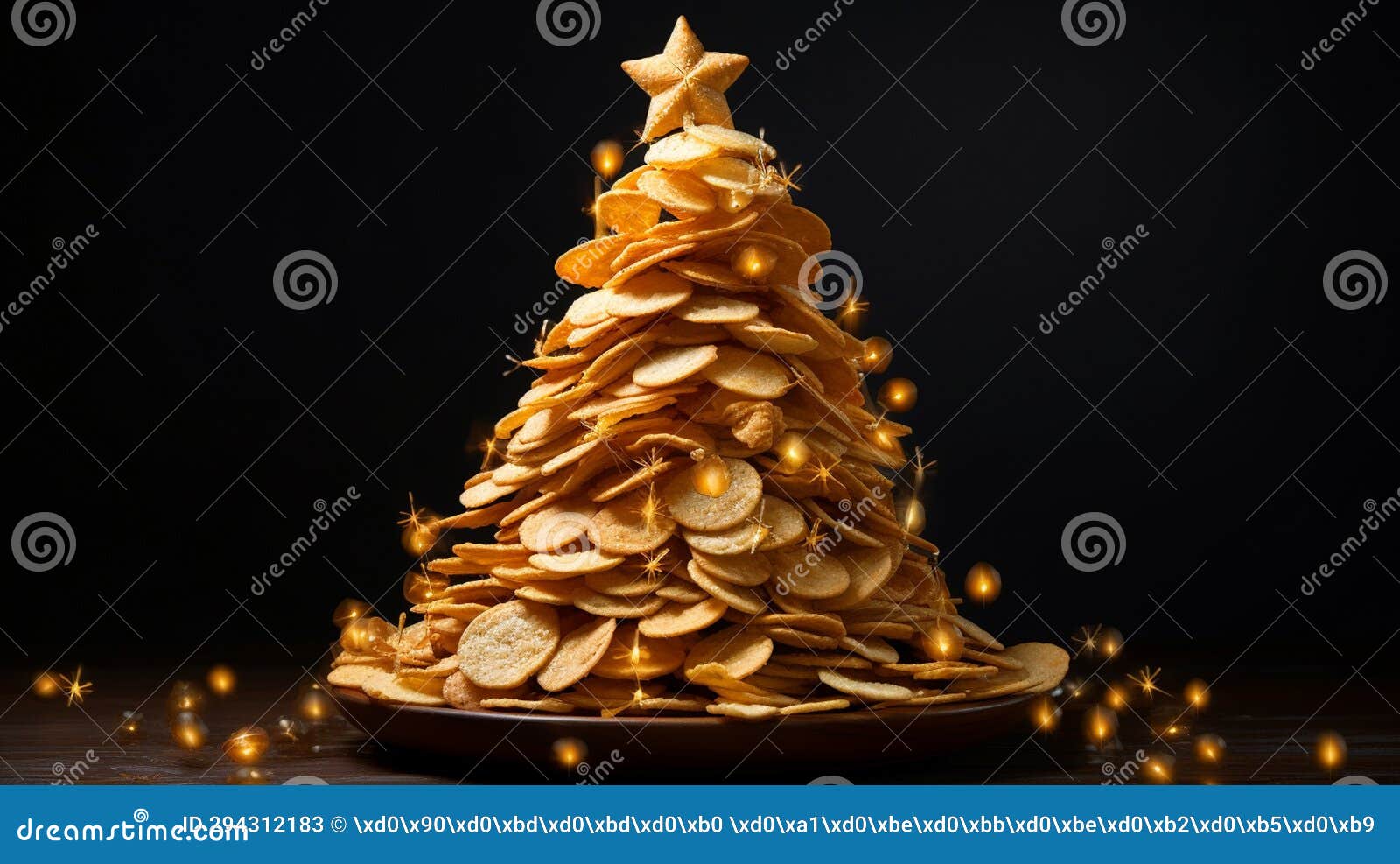 Christmas Tree Made of Chips Stock Illustration - Illustration of ...