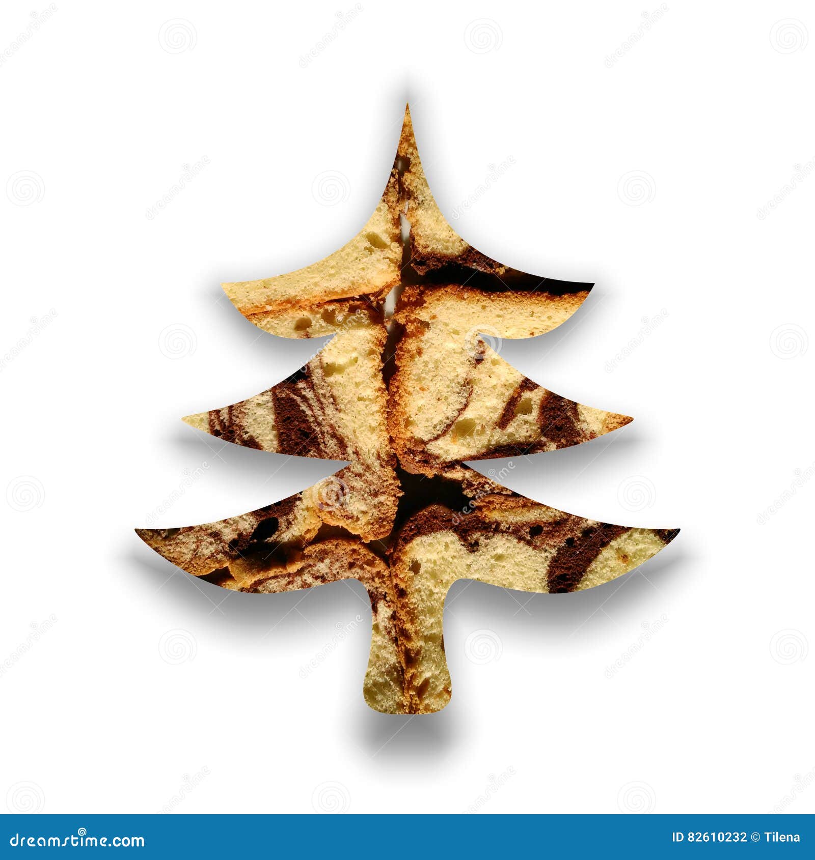 Christmas Tree Made of Cocoa Sponge Cake Stock Illustration ...
