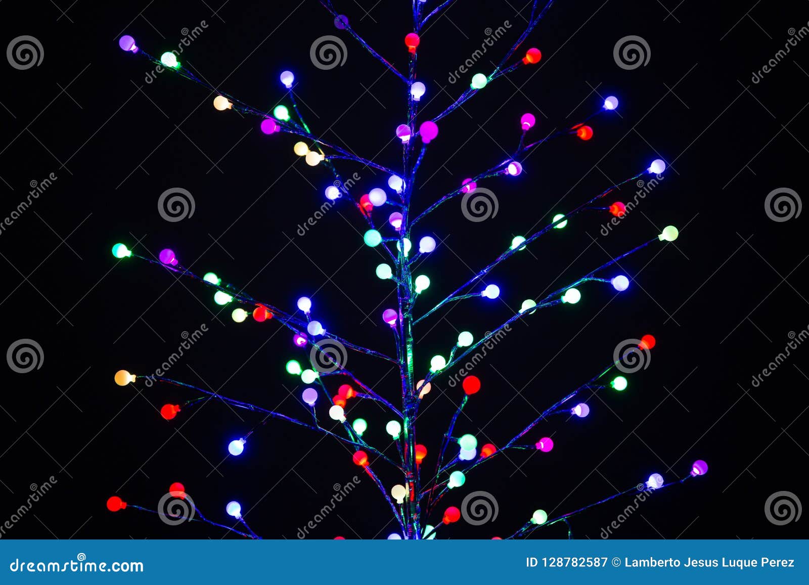 Christmas Tree Made with Colored Light Bulbs Stock Image - Image of ...