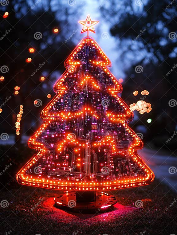 Christmas Tree Made from Computer Microchips and Circuits,tech ...