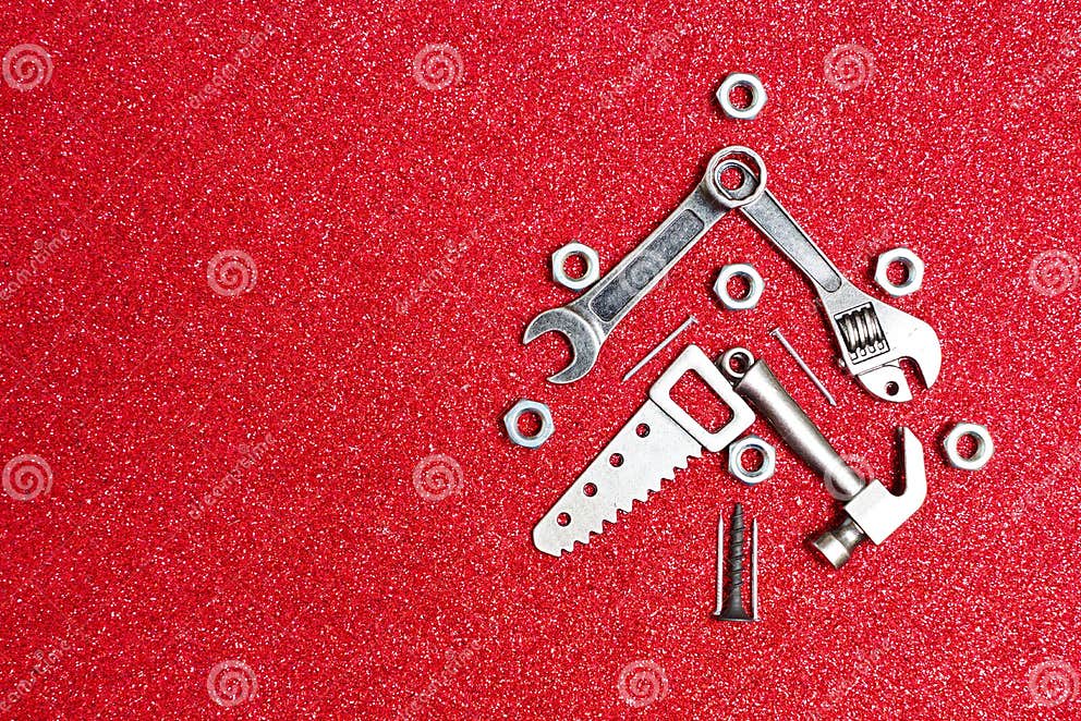 Christmas Tree Made from Construction Hand Tools Stock Image - Image of ...