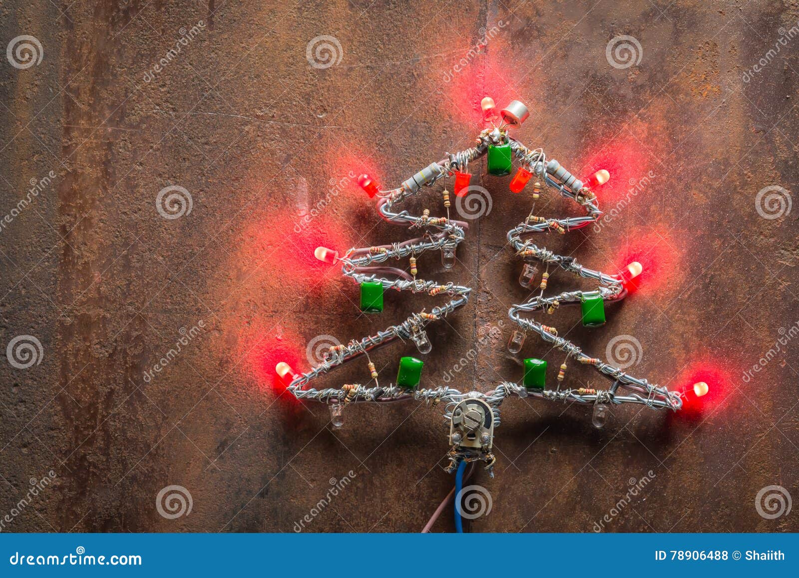 Christmas Tree Made of Electronic Components and Led Stock Photo ...