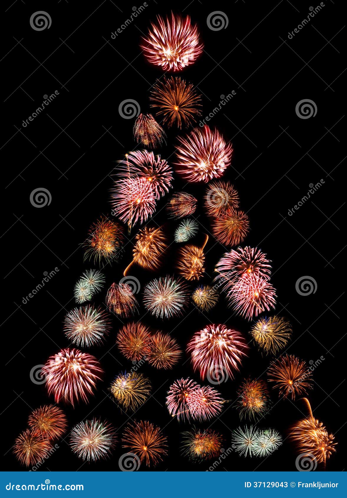 A Christmas Tree Made of Fireworks Stock Image - Image of event ...