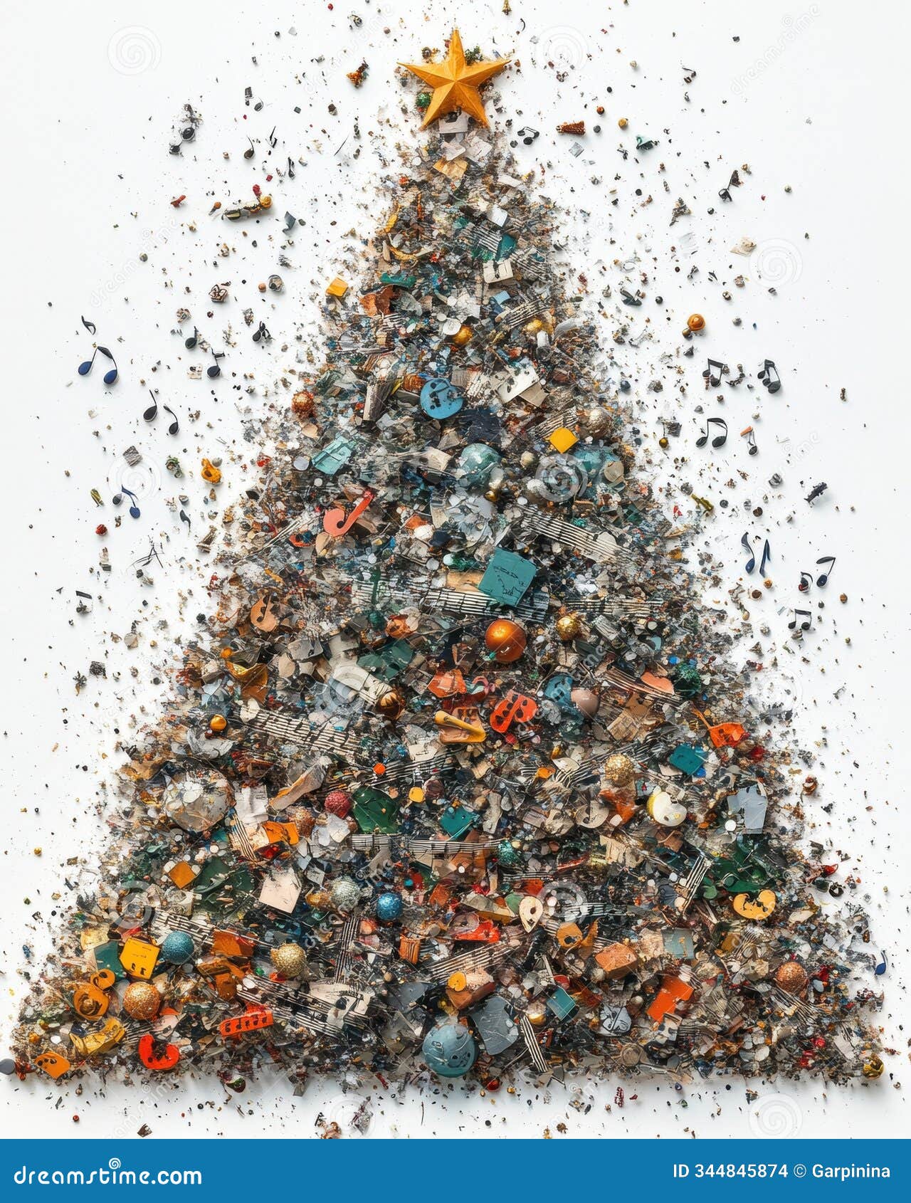 Christmas Tree Made of Garbage Symbolizing Consumerism and Waste Stock ...