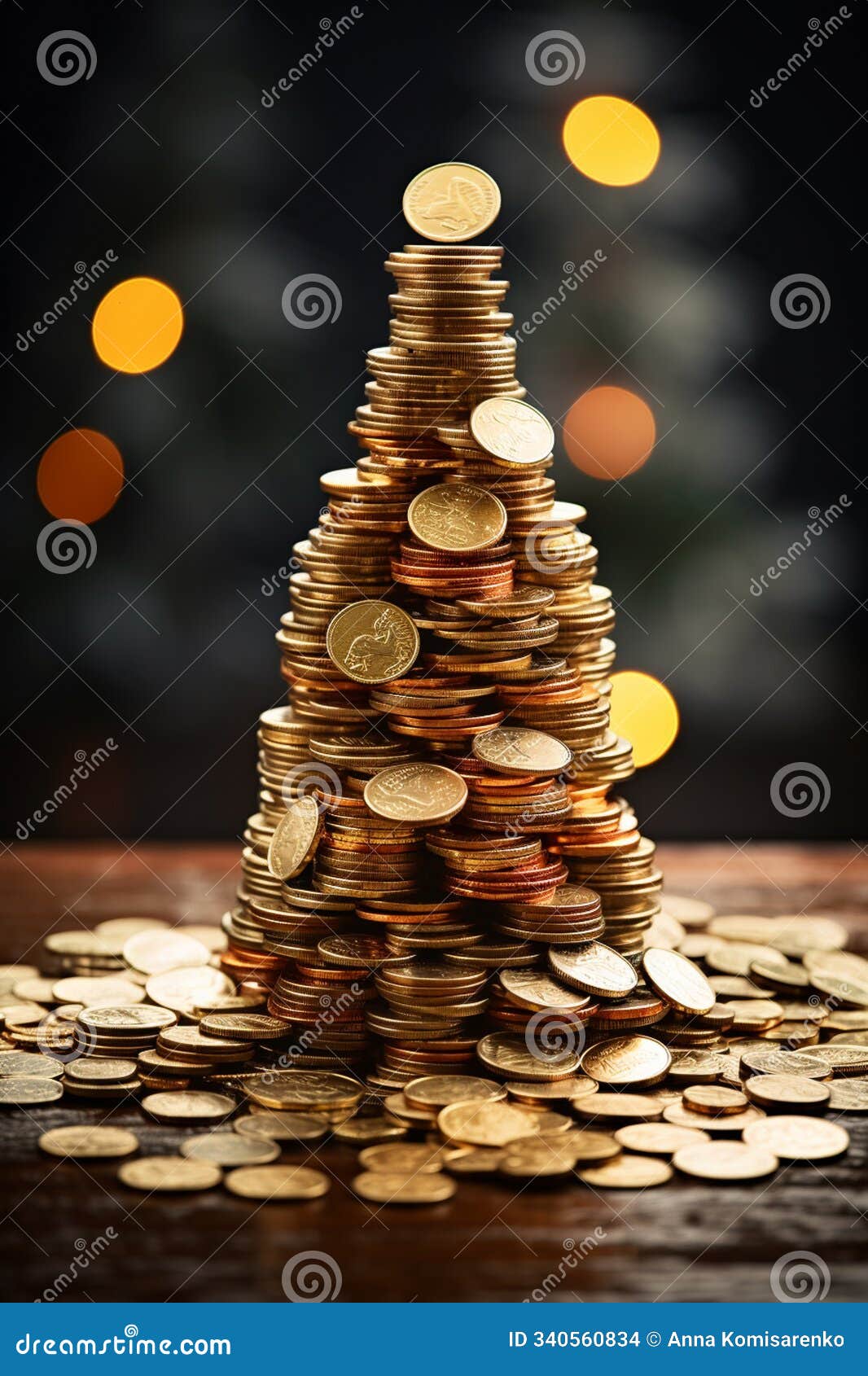 Christmas Tree Made of Gold Coins,business Metaphor Stock Photo - Image ...