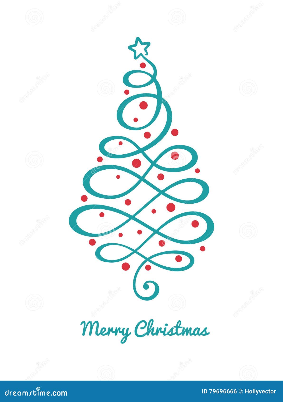 Christmas Tree Made from Loops, Abstract Design Stock Vector ...