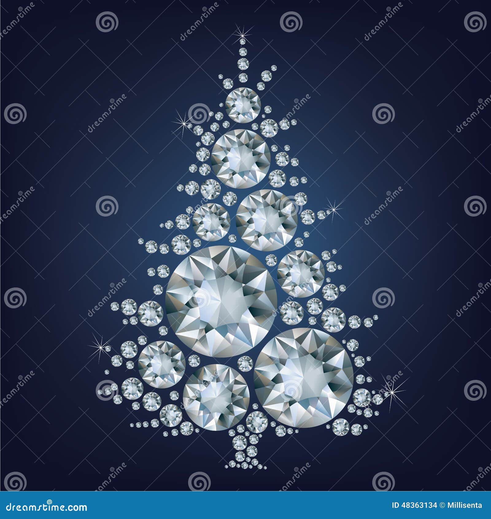 Christmas Tree Made a Lot of Diamonds Stock Vector - Illustration of ...