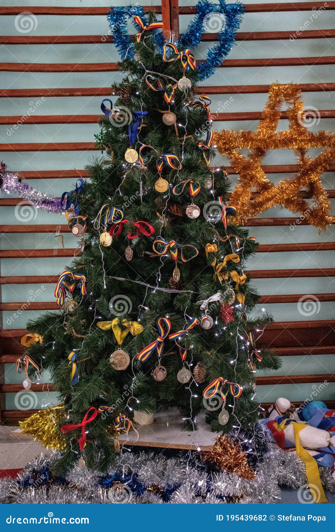 Christmas Tree Made with Medals As Decoration Stock Photo - Image of ...