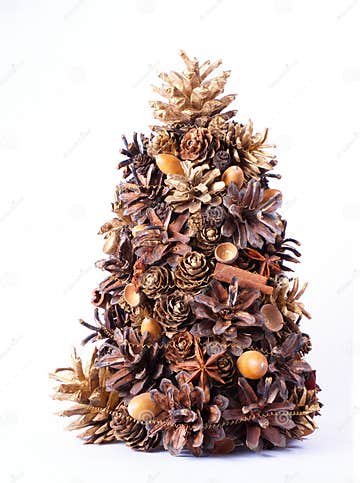 Christmas Tree Made from Natural Elements Stock Image - Image of ...