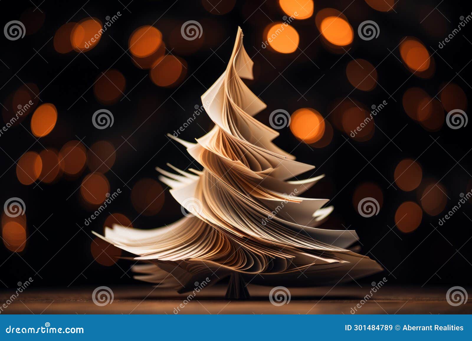 A Christmas Tree Made Out of Book Pages Stock Illustration ...