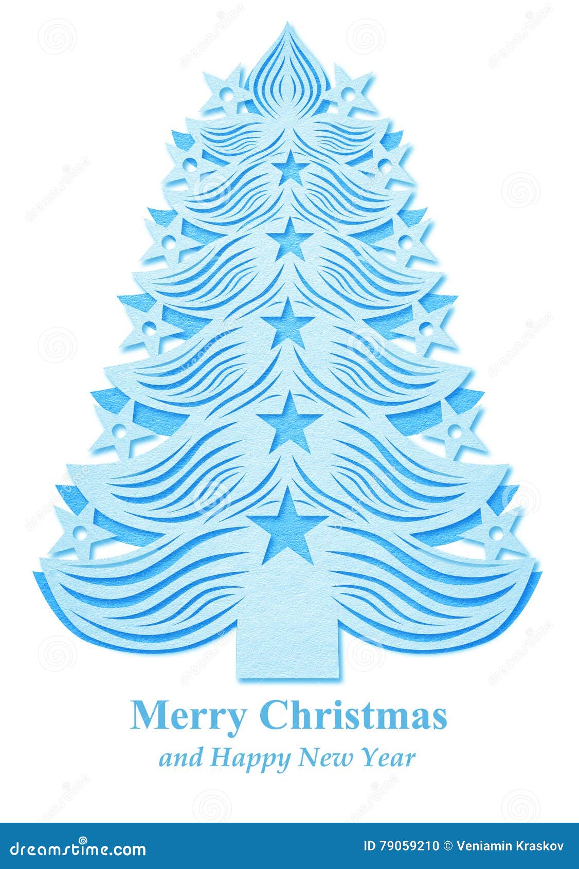 Christmas Tree Made of Paper - Blue Stock Illustration - Illustration ...