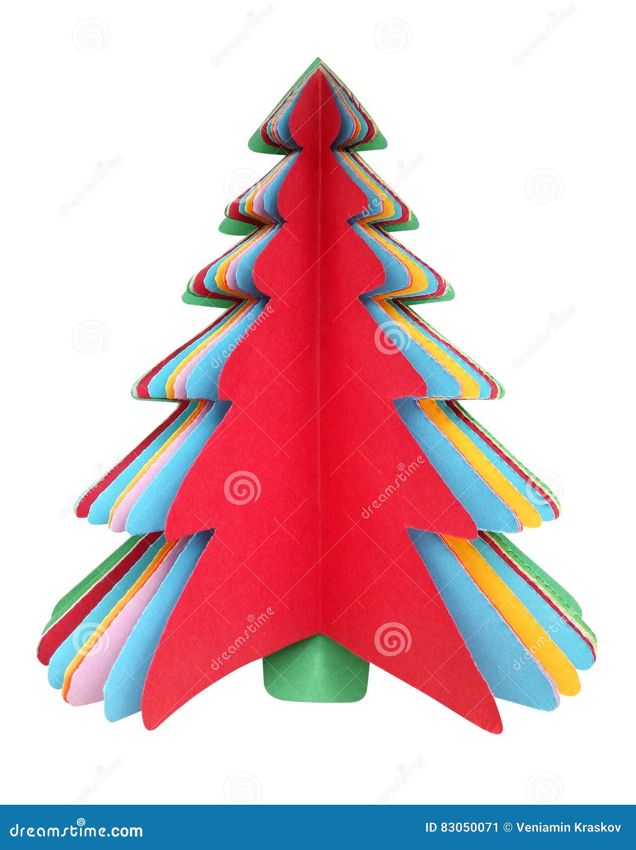 Christmas Tree Made of Paper - Colorful Stock Image - Image of hobby ...