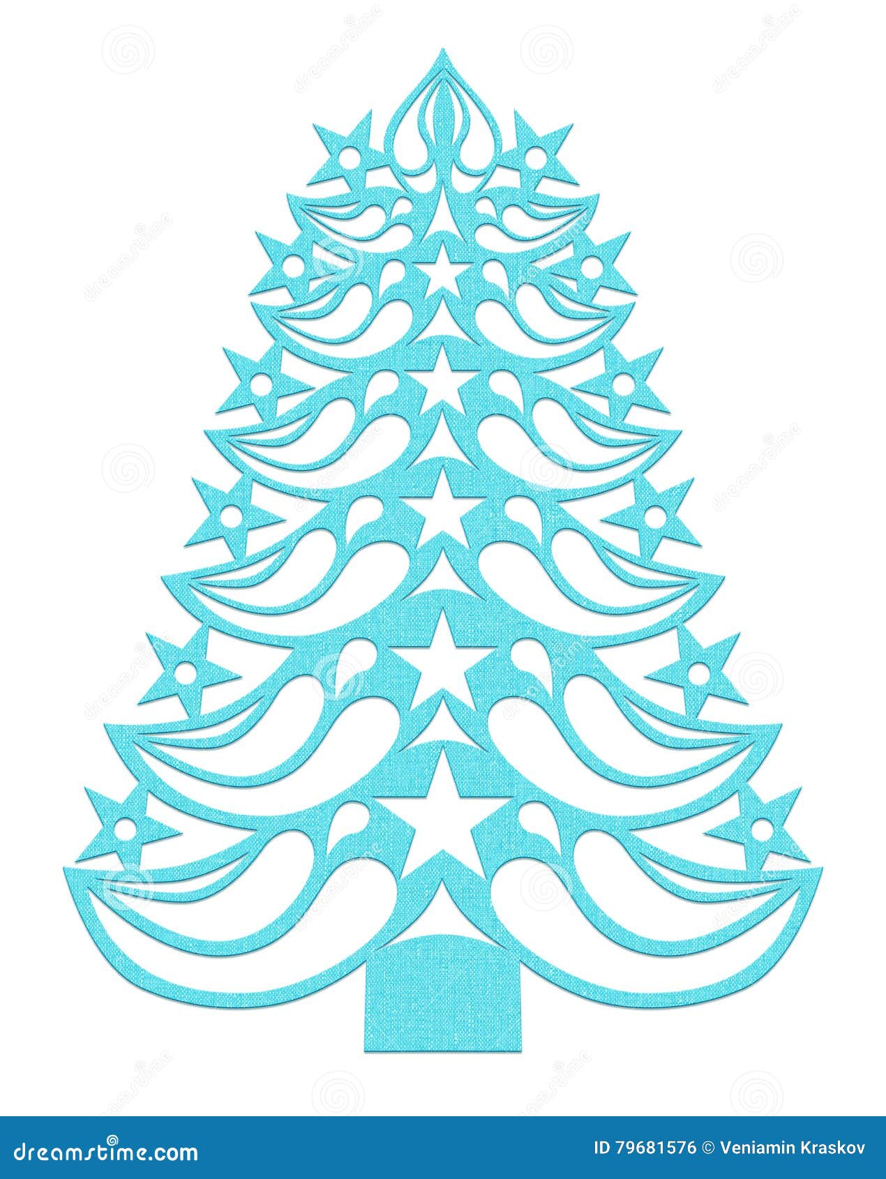 Christmas Tree Made of Paper - Light Blue Stock Illustration ...