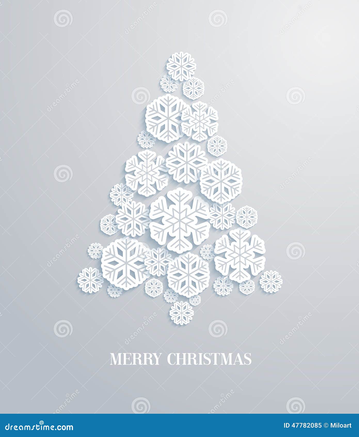Christmas Tree Made of Paper Snowflakes. Stock Vector - Illustration of ...