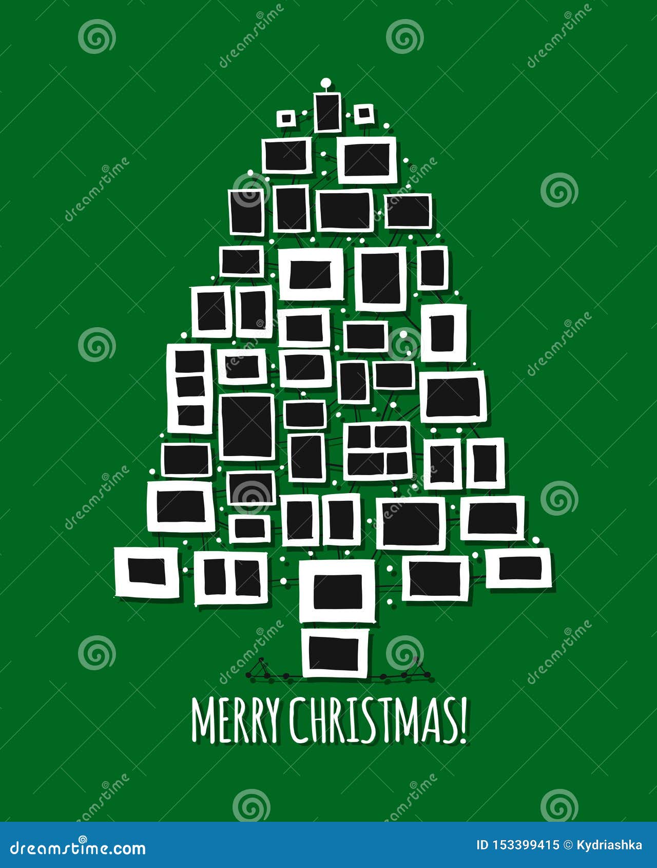 Christmas Tree Made from Photo Frames, Greeting Card for Your Design ...