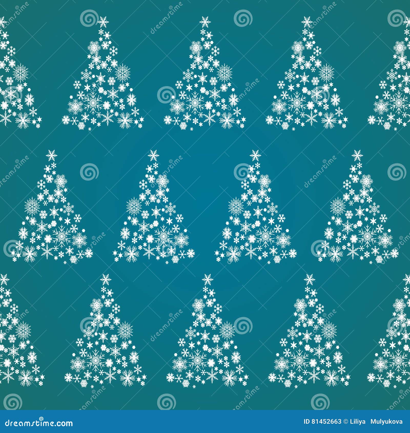 Christmas Tree Made of Snowflakes Stock Vector - Illustration of ...