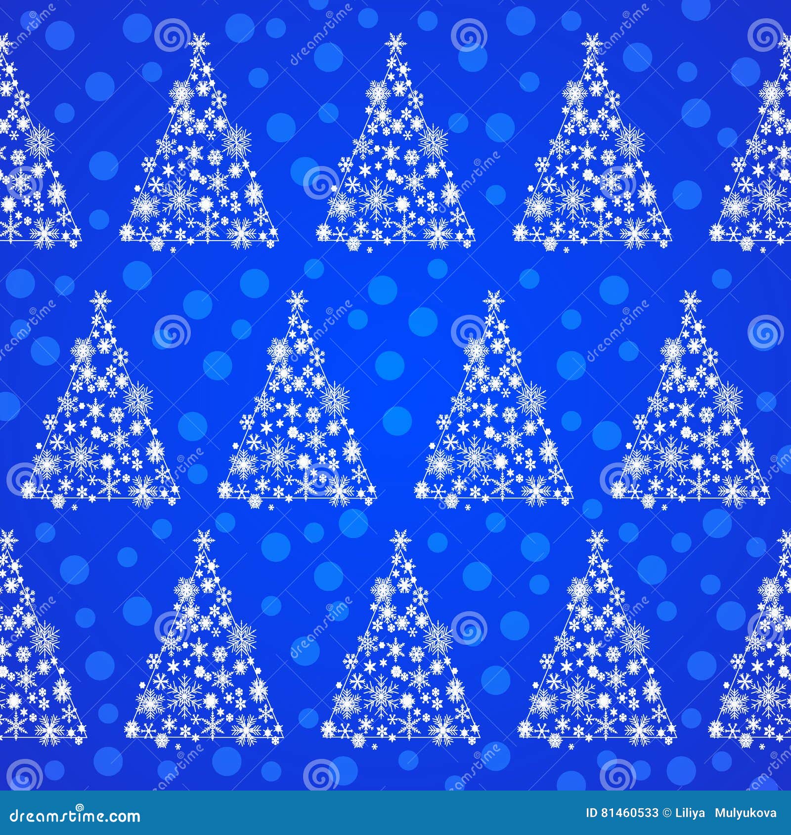 Christmas Tree Made of Snowflakes Stock Vector - Illustration of ...