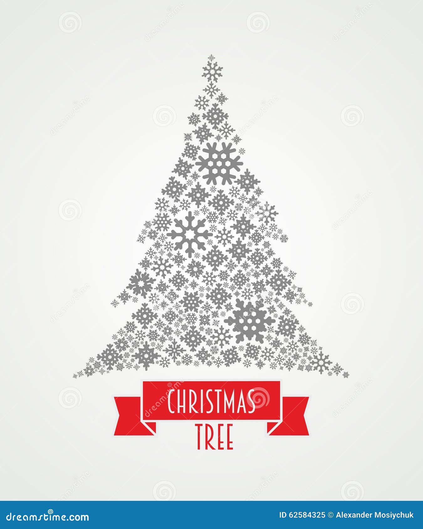 Christmas Tree Made from Snowflakes Stock Vector - Illustration of ...