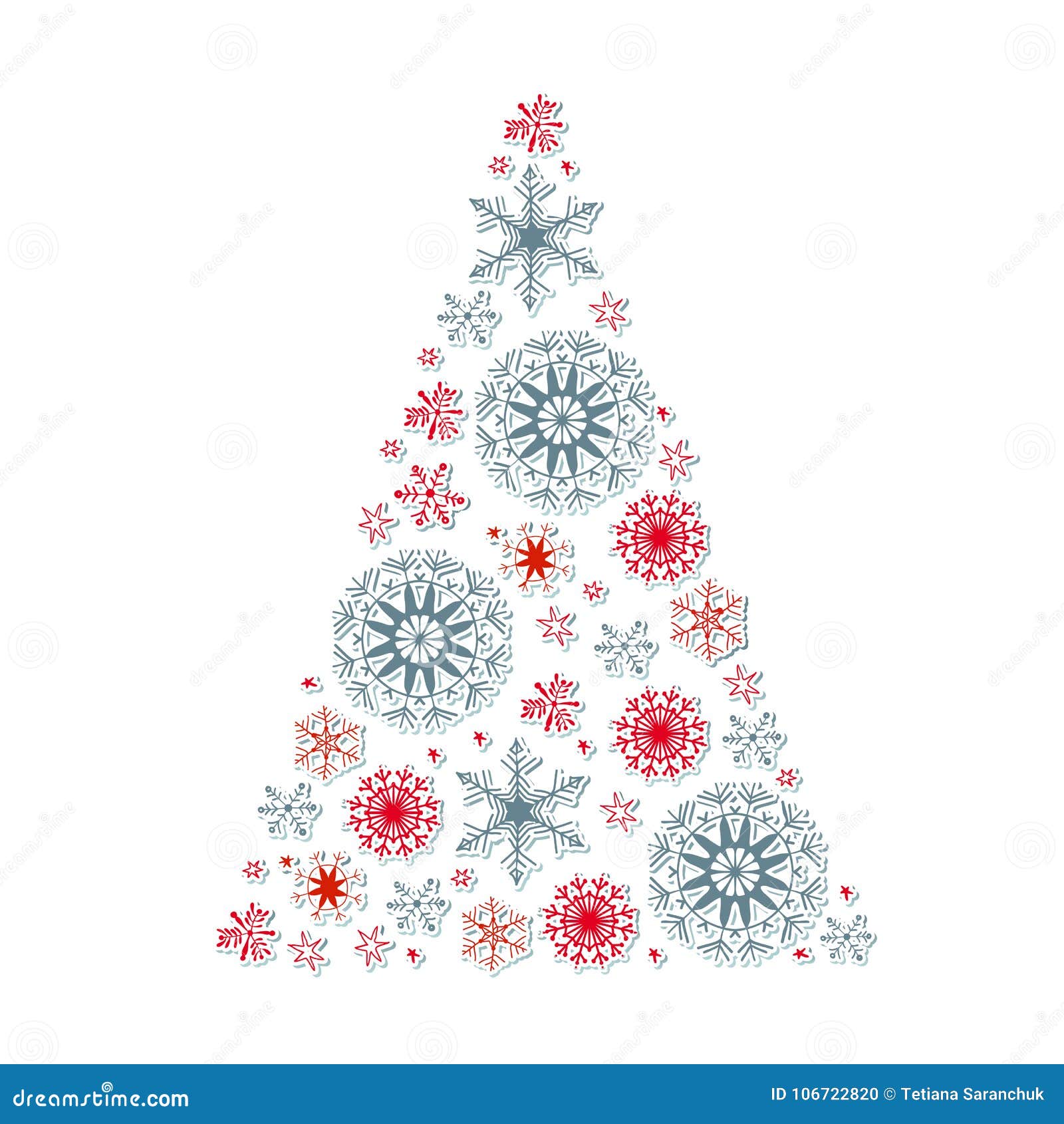 Christmas Tree Made from Snowflakes Stock Vector - Illustration of ...