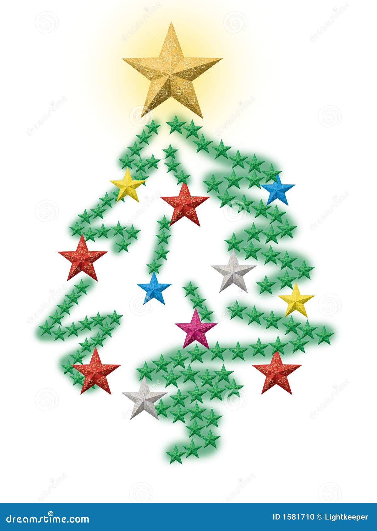 Christmas Tree Made from Stars Stock Illustration - Illustration of ...