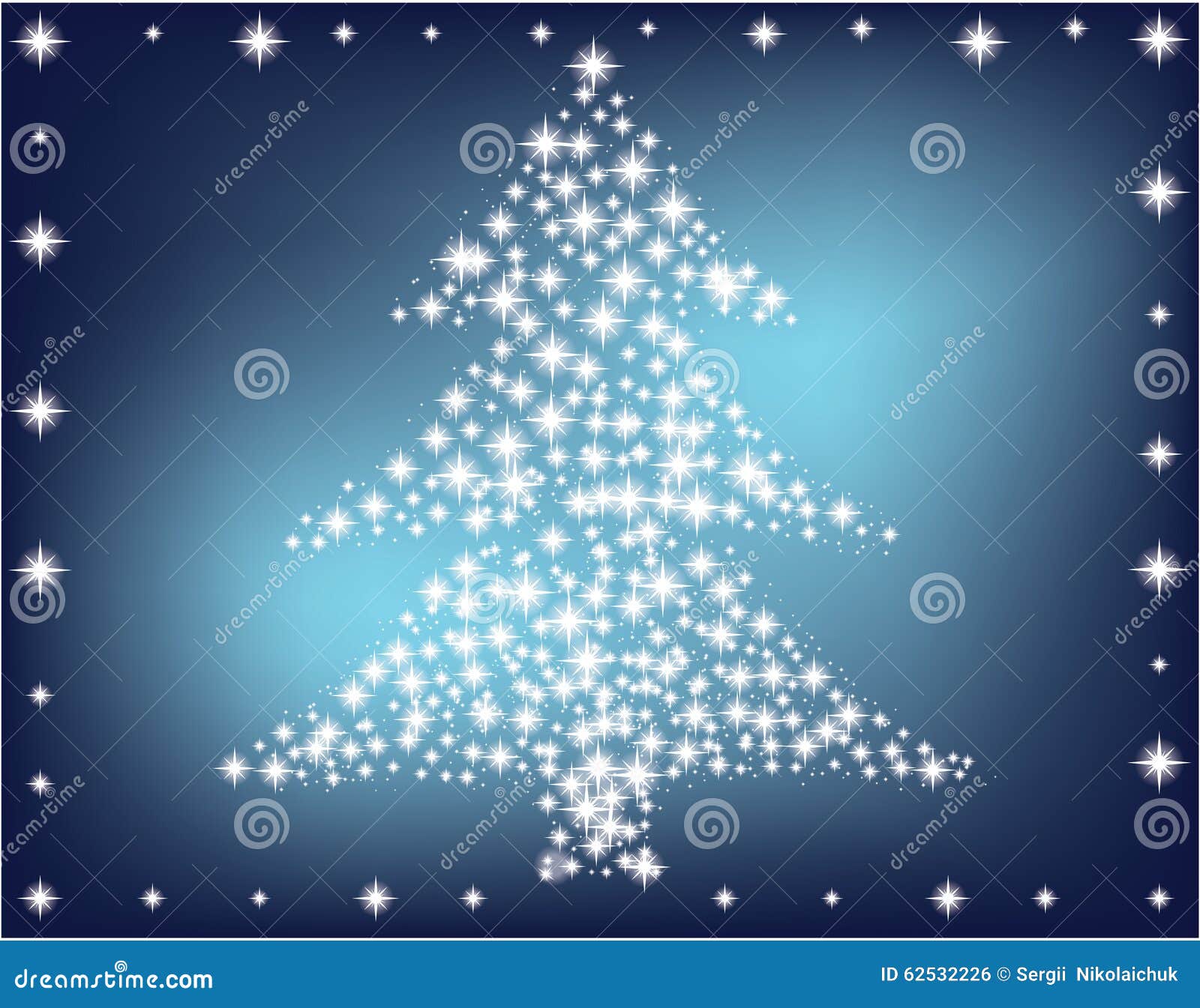 Christmas Tree Made of Stars Stock Vector - Illustration of abstract ...