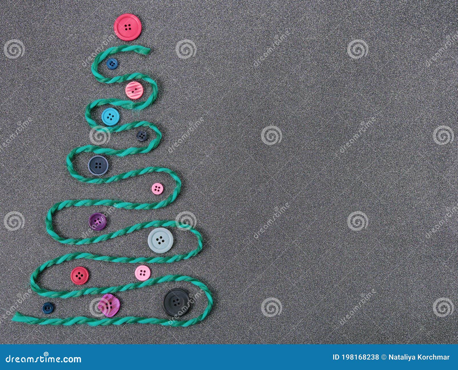 Christmas Tree Made of Thread and Buttons. Stock Photo - Image of ...