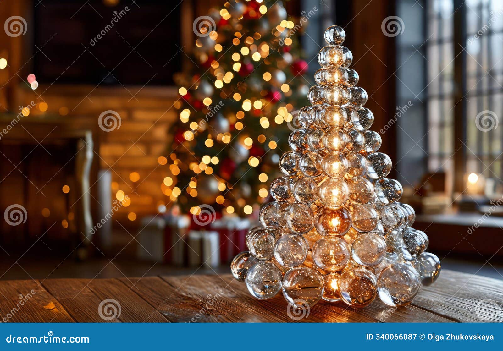Christmas Tree Made of Transparent Christmas Magic Balls Stock ...