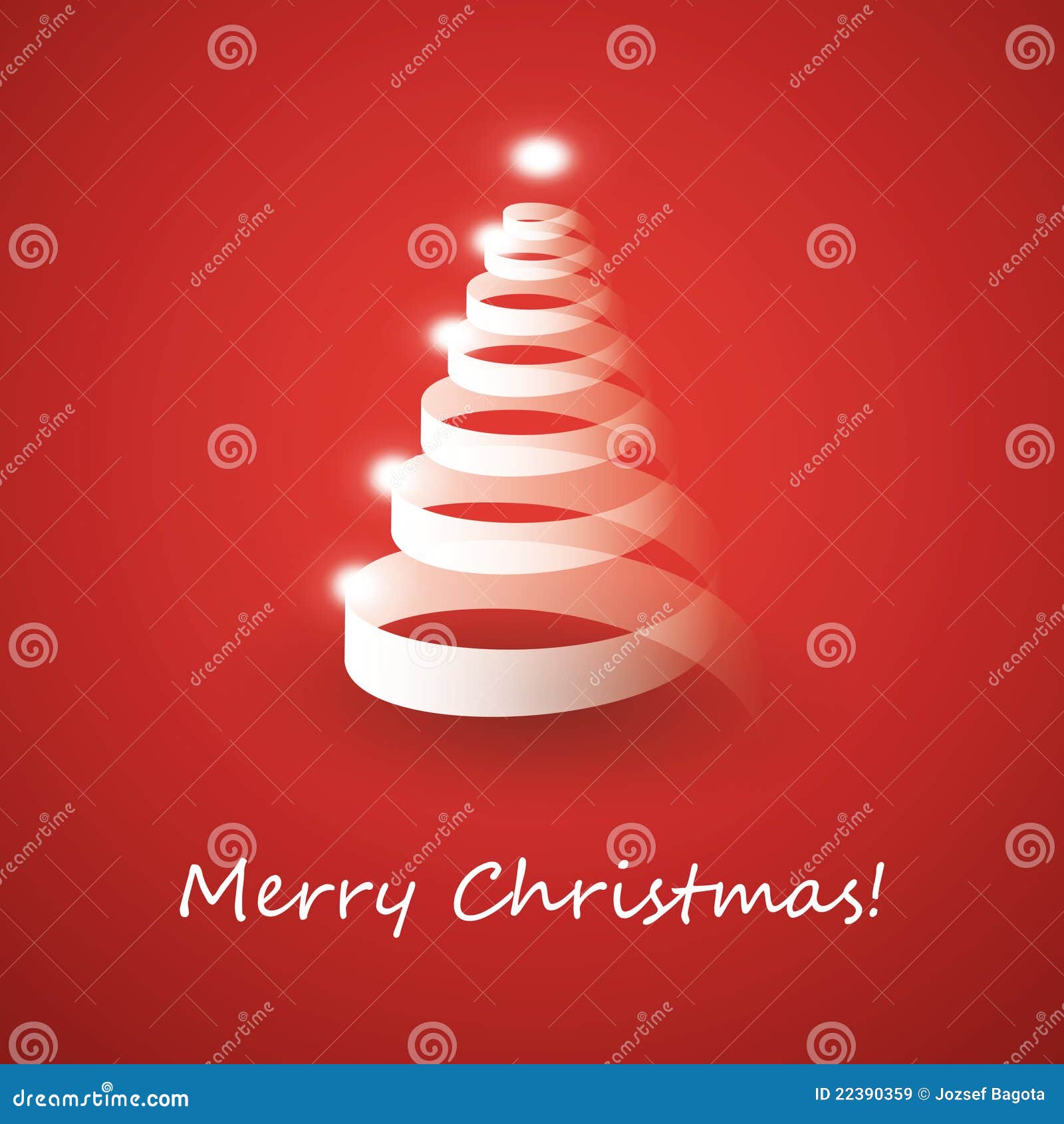 Christmas Tree Made of White Ribbon Stock Vector - Illustration of ...