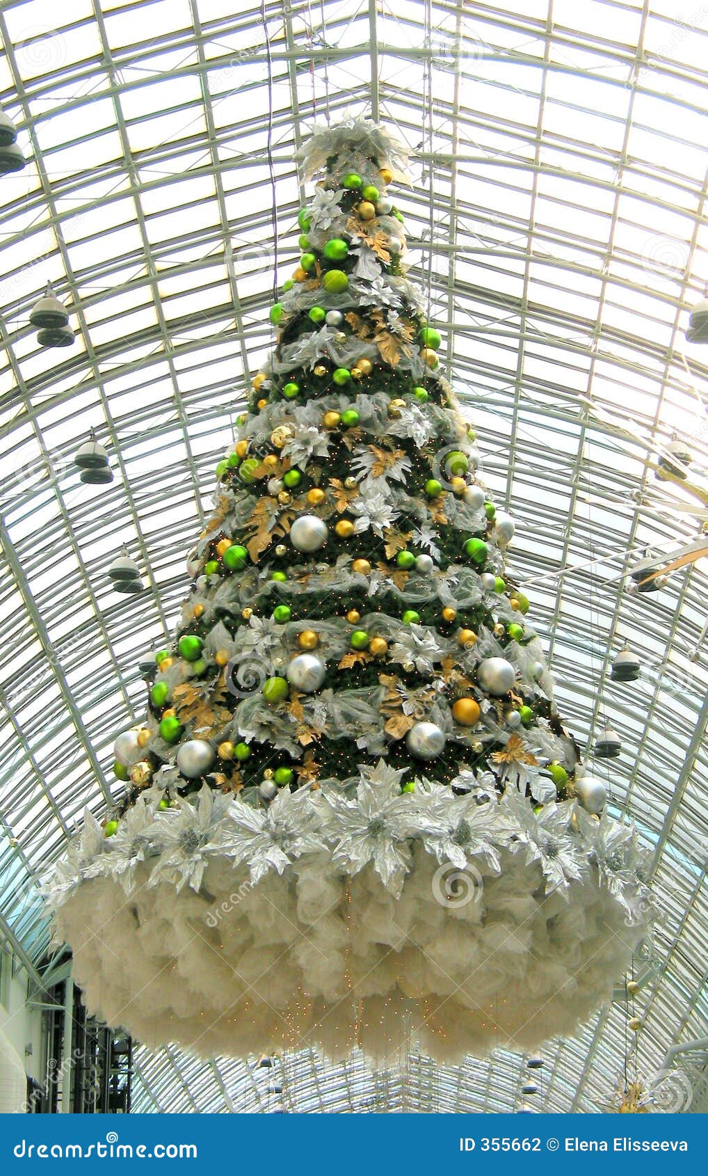 Christmas tree in a mall stock photo. Image of branches - 355662