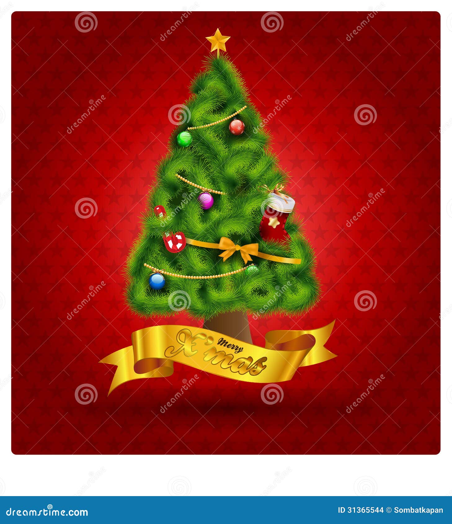 Christmas tree stock vector. Illustration of message - 31365544