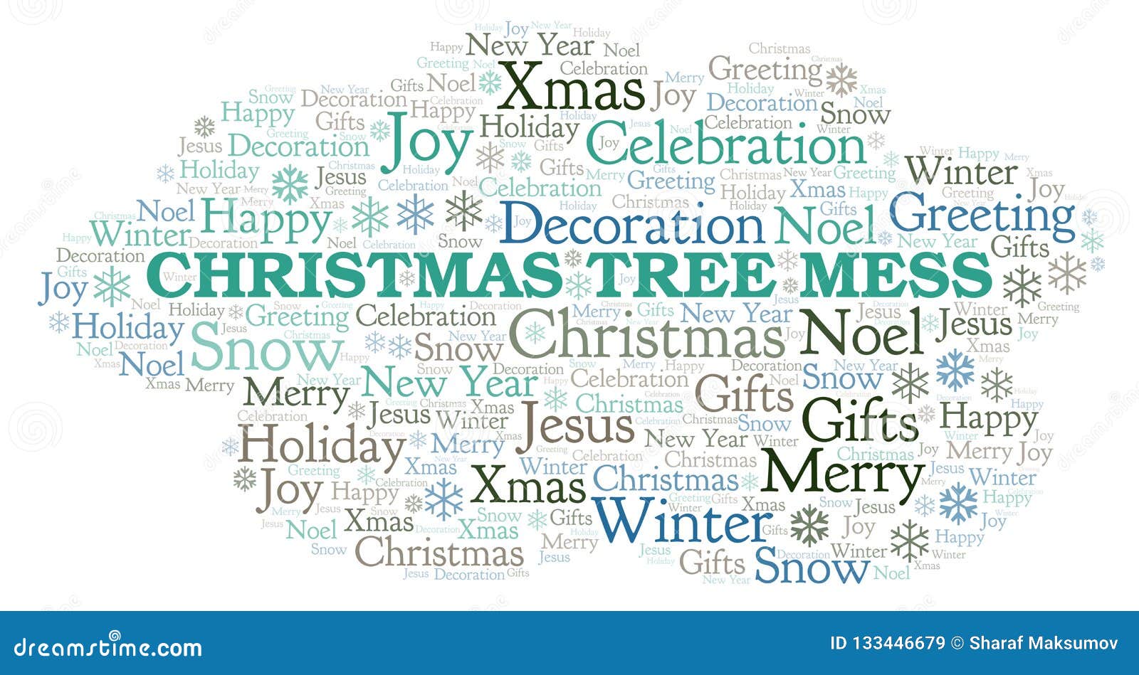 Christmas Tree Mess Word Cloud Stock Illustration - Illustration of ...