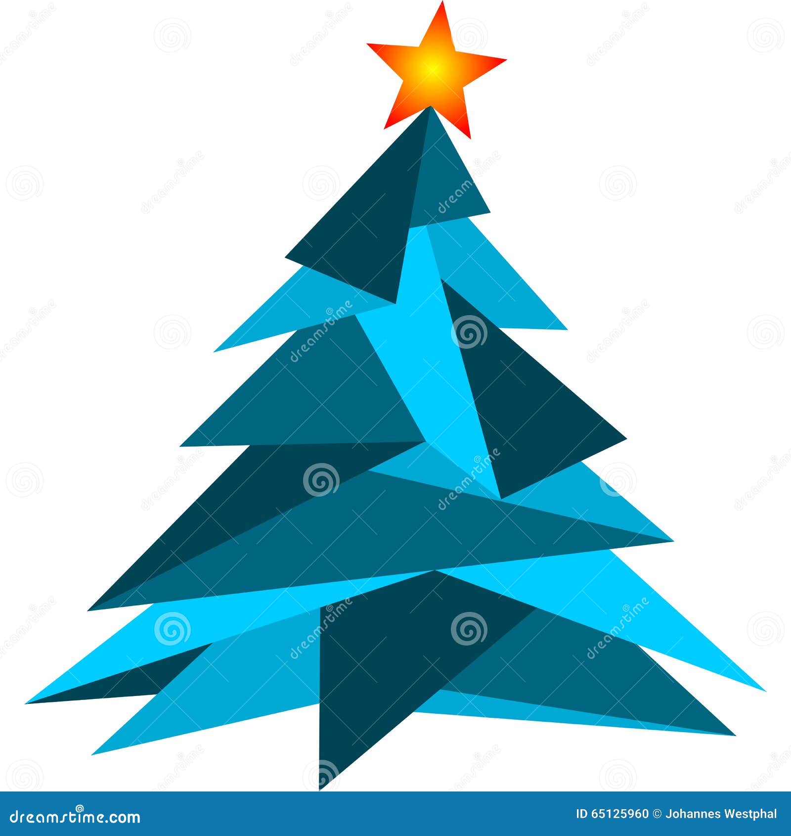 Christmas Tree Minimal Triangle Design in Blue Stock Illustration ...