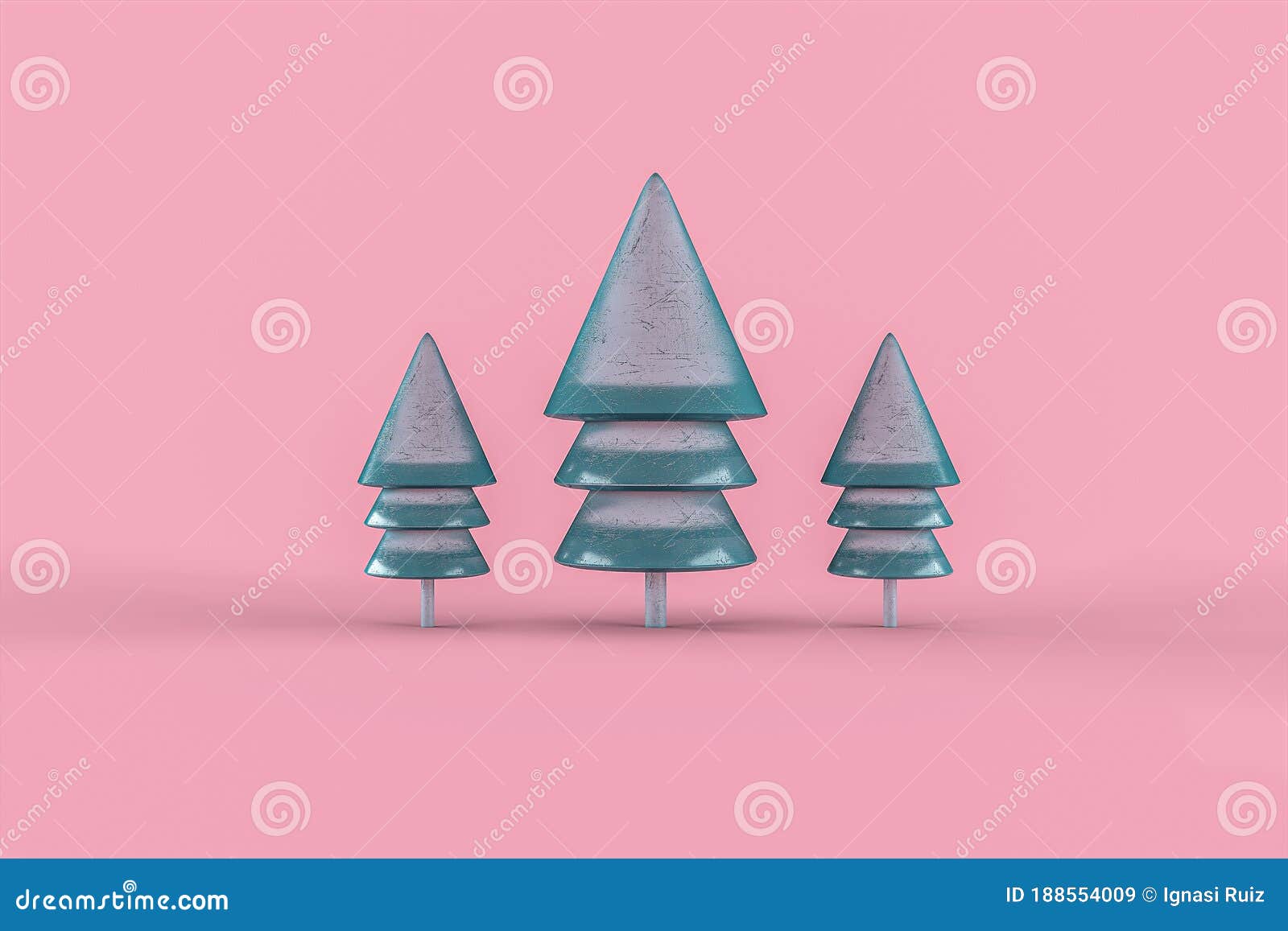 Christmas Tree Minimalist Wallpaper . 3d Rendering . 3d Illustration ...