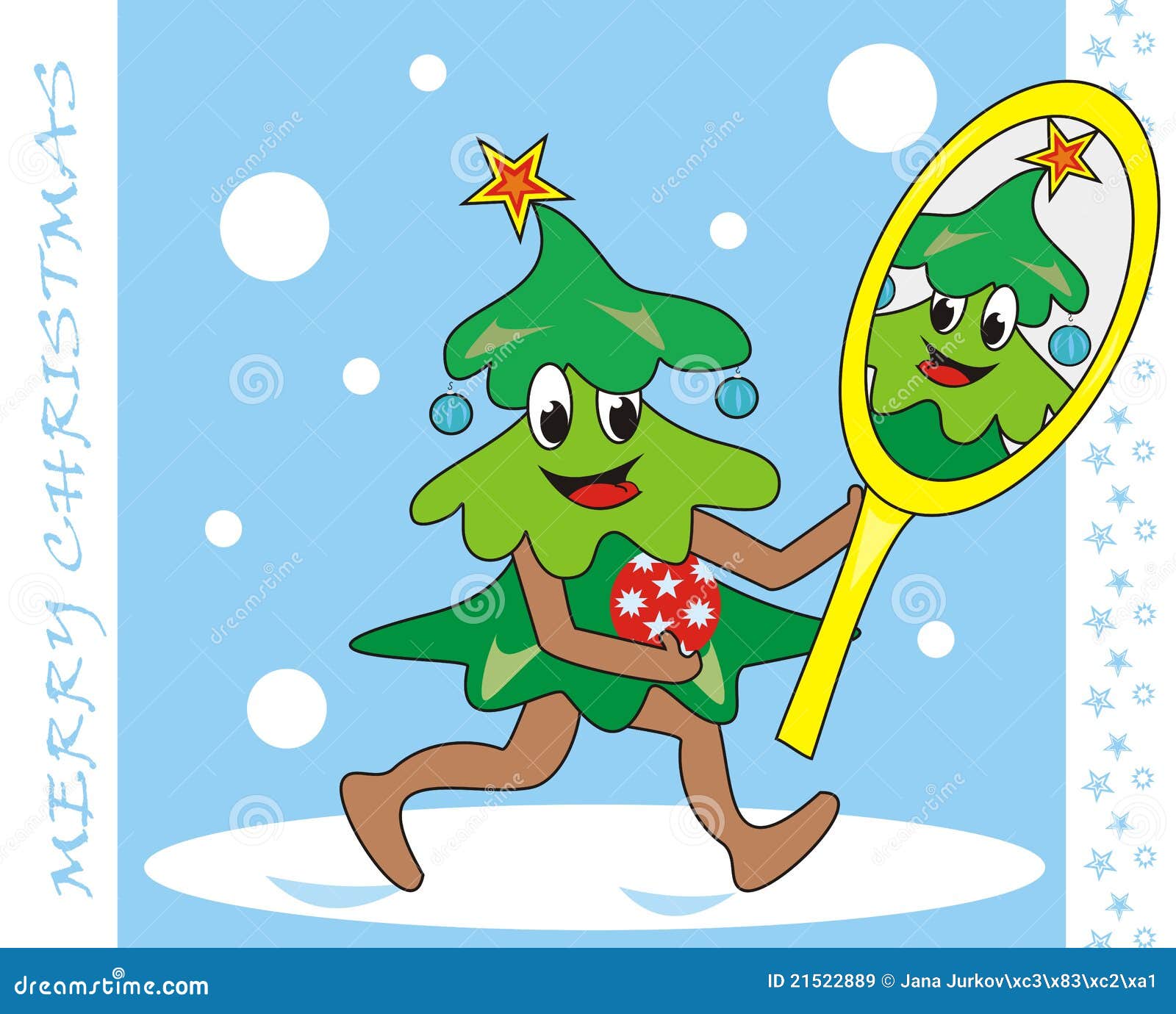 Christmas tree and mirror stock vector. Illustration of bank - 21522889