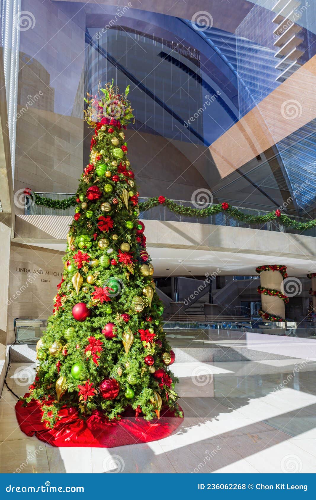 Christmas Tree in a Modern Building Editorial Stock Photo - Image of ...