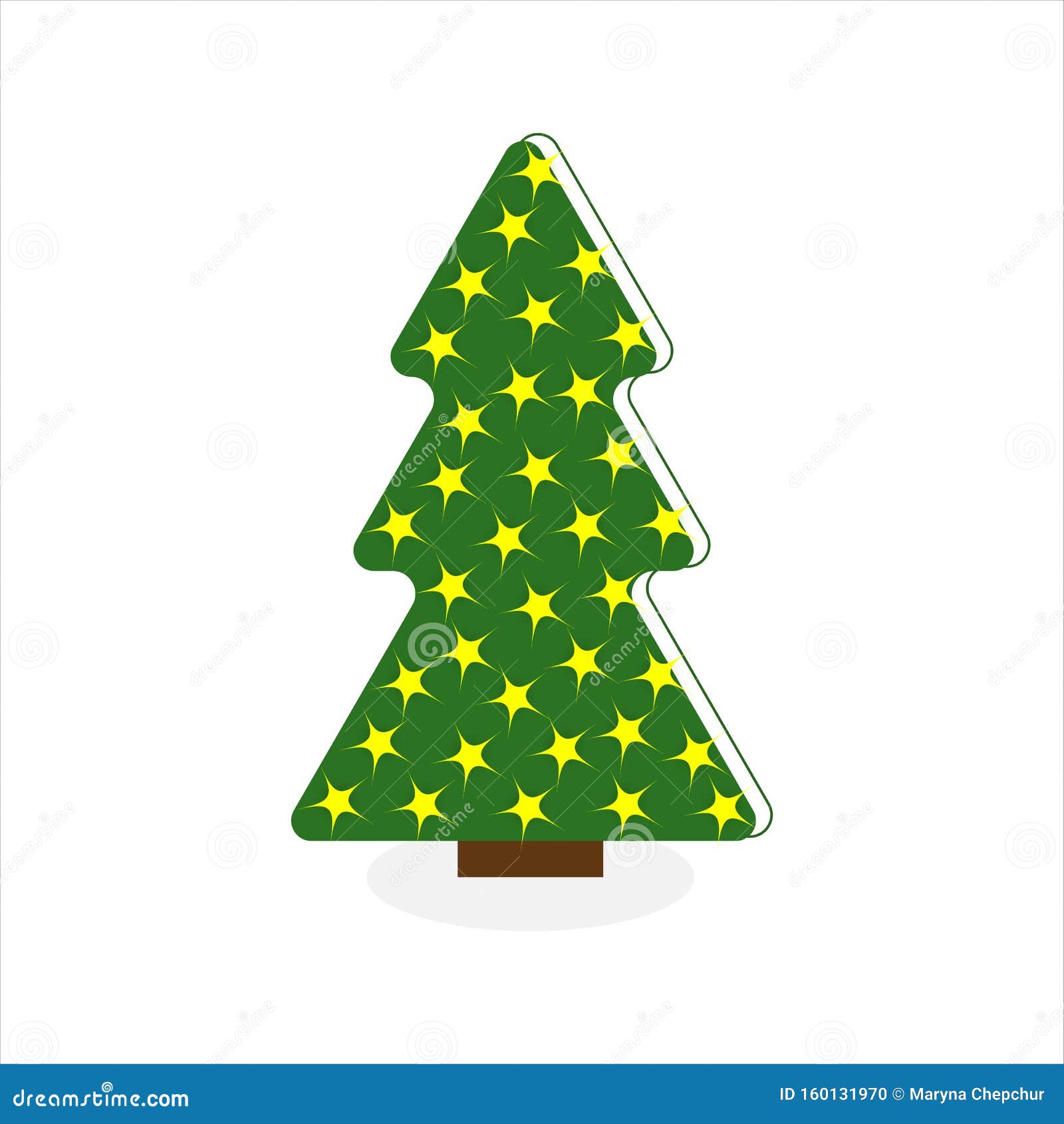 Christmas Tree. Modern Different Flat Design. Cartoon. Vector ...