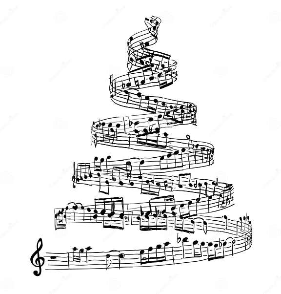 Christmas Tree from Music Notes Stock Vector - Illustration of shape ...