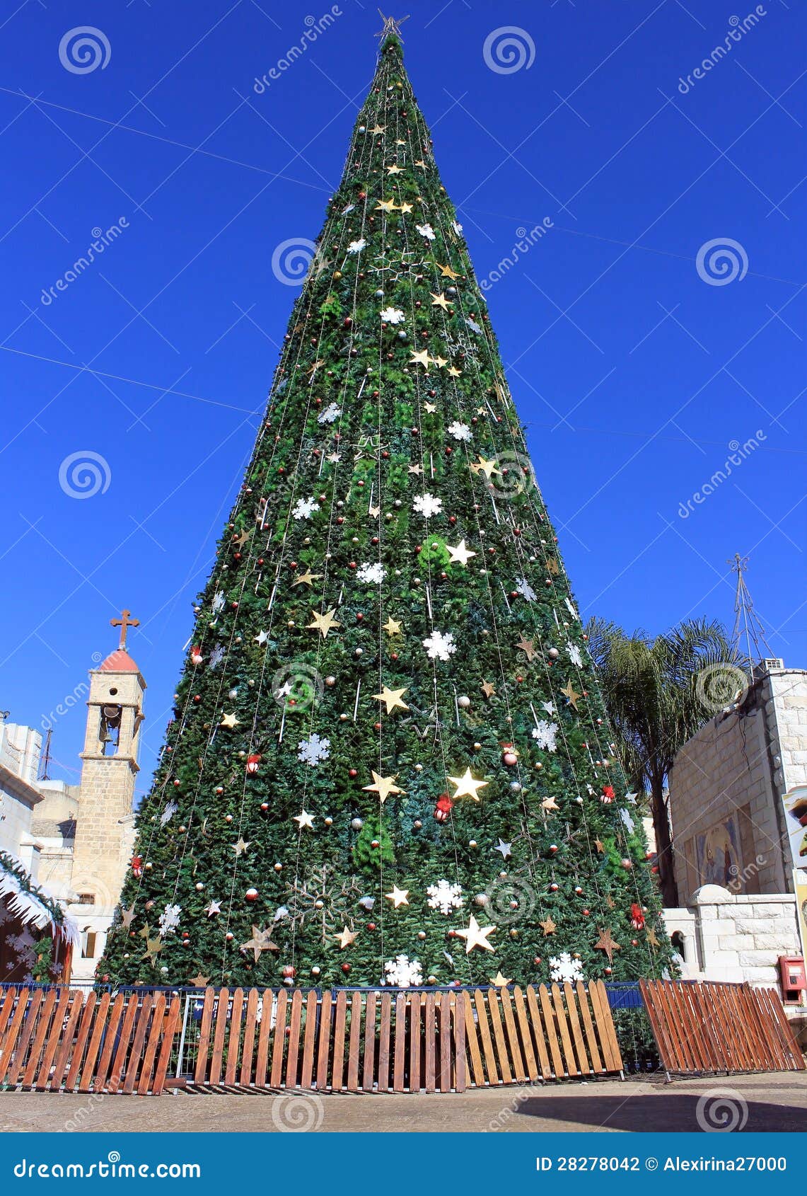 Christmas Tree In Nazareth, Israel Stock Photo - Image of israel, jesus ...
