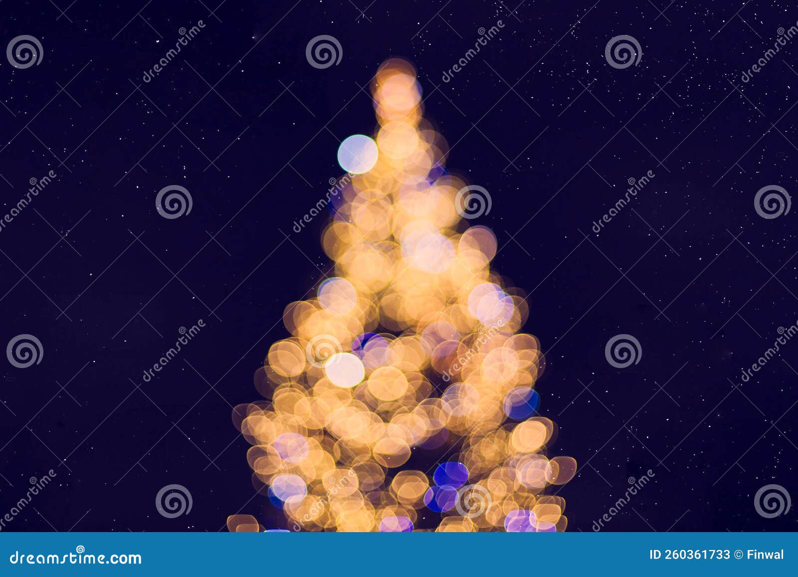 Christmas tree at night stock image. Image of defocused - 260361733